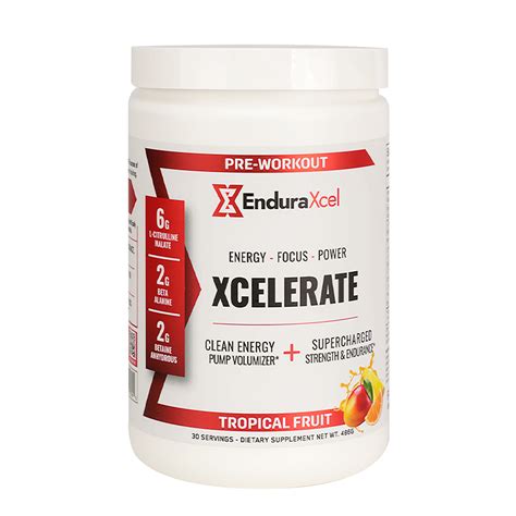 Xcelerate Pre Workout Tropical Fruits 30 Serv Enduraxcel