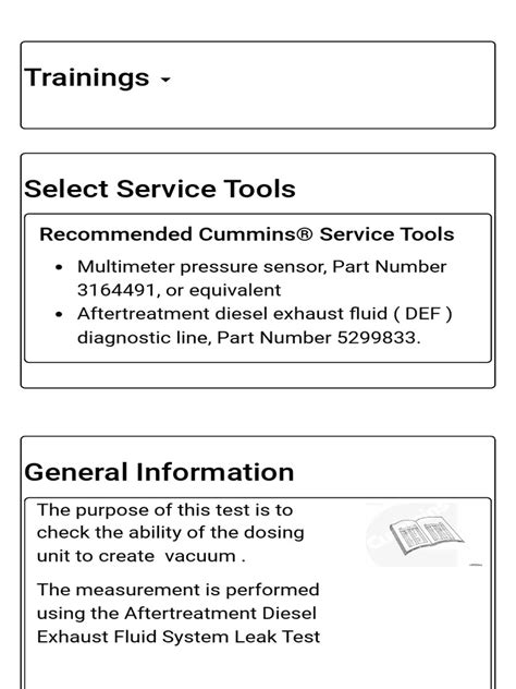 Aftertreatment Diesel Exhaust Fluid Dosing Unit Suction Test Pdf