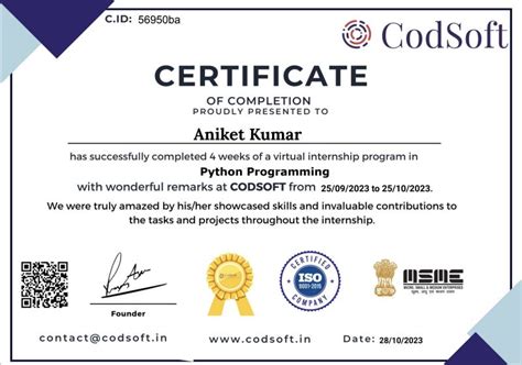 Aniket Kumar On Linkedin Codsoft Pythonprogramming Internship