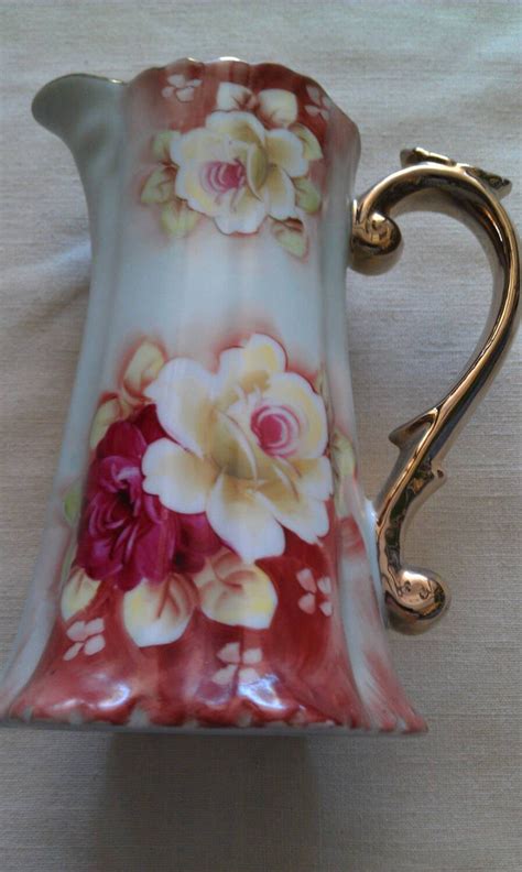 Vintage Nippon Hand Painted Pitcher Etsy