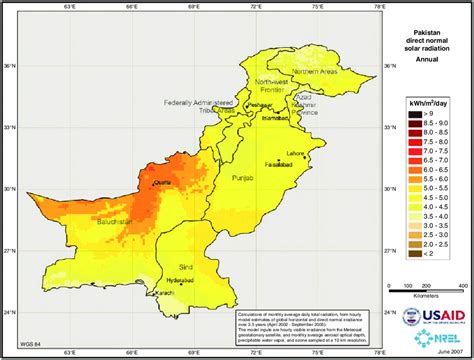 Direct Normal Irradiance Map Of Pakistan [12] Image Source National Download Scientific