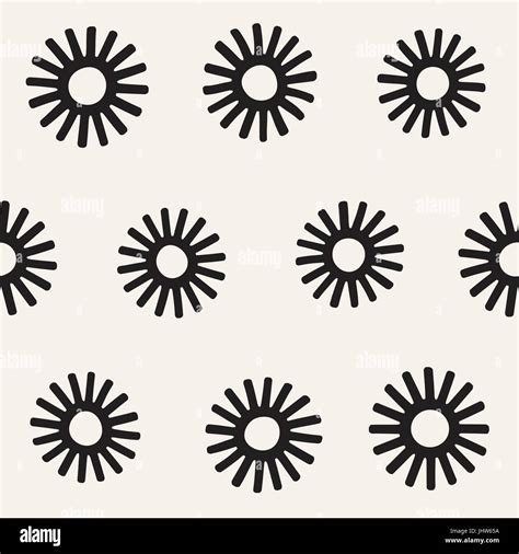 Vector Seamless Sunburst Shapes Freehand Pattern Abstract Background