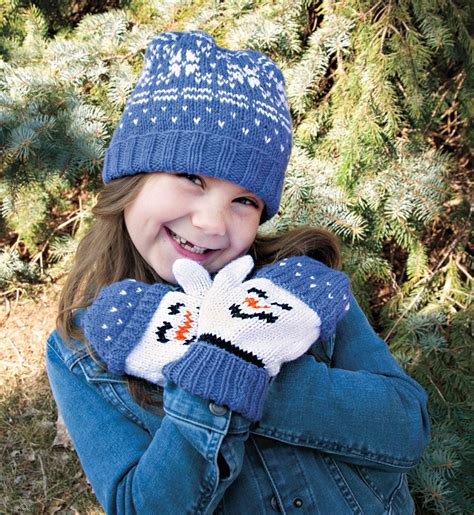 Snowy Day Hat And Mitts Pattern Mary Maxim