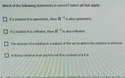 Solved Which Of The Following Statements Is Correct Select Chegg