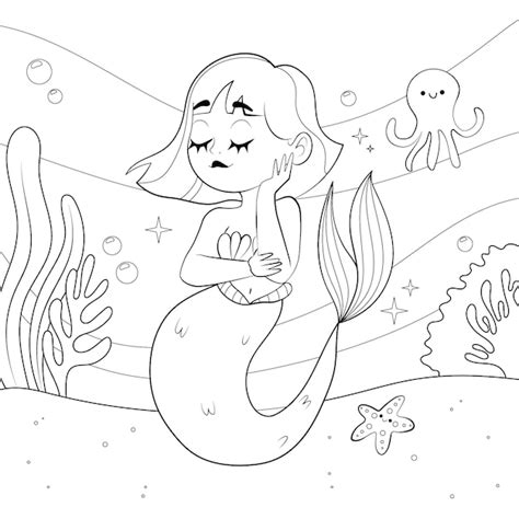 손으로 그린 유니콘 색칠하기 책 그림 무료 벡터