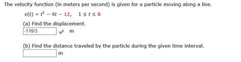 solved the velocity function in meters per second is given