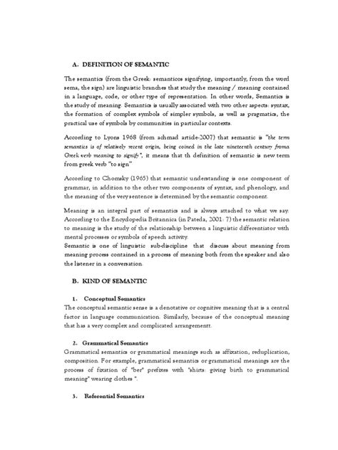 introduction to linguistic semantics pdf semantics word