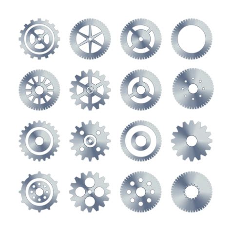 premium vector gear wheels set retro vintage metal cogwheels