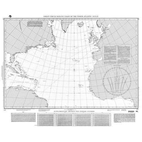 Nga 17 Great Circle Sailing Chart Of The North Atlantic Ocean