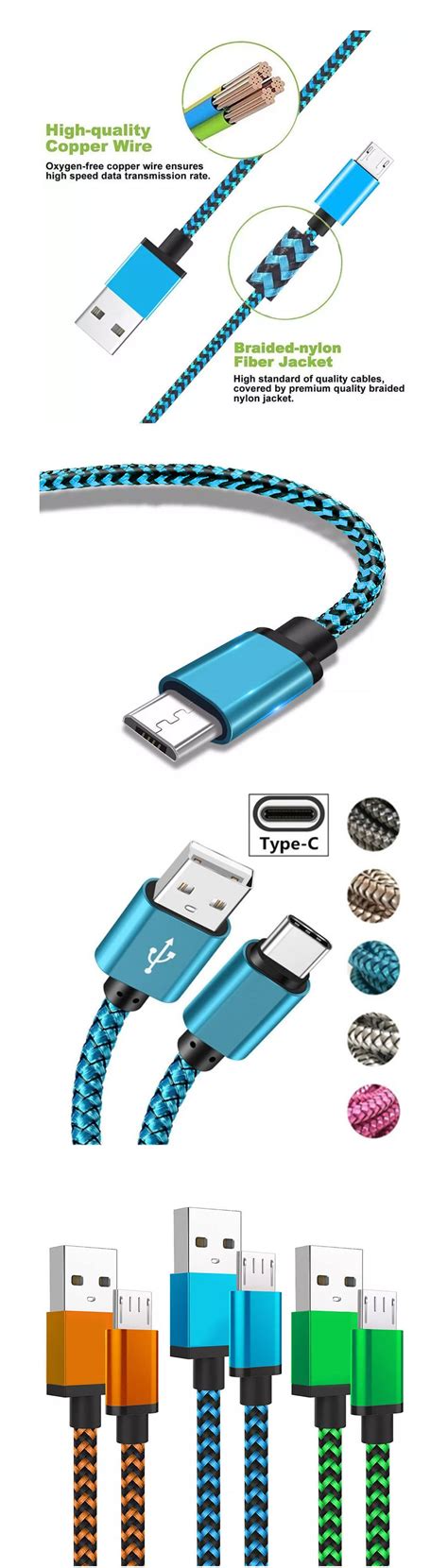 Factory Price Power Cord Nylon Braided Usb Cable Mobile Phone Fast
