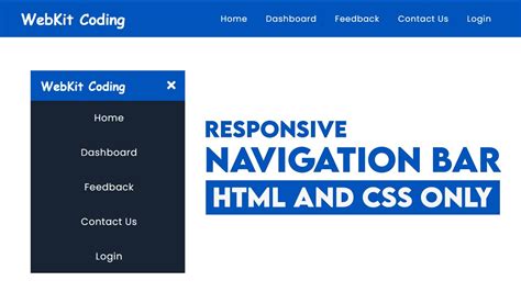 Responsive Navigation Menu Bar Using Html And Css Youtube