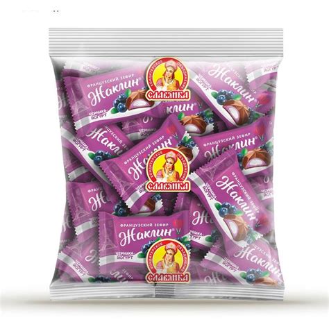 Конфеты Славянка Жаклин зефир со вкусом черника йогурт 1 кг купить по
