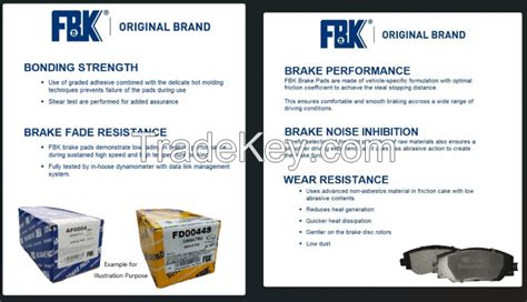 FBK Brake Pad FD3300 for OE KDY93328Z-MAZDA CX-5,JEEP COMPASS,HAIMA By ...