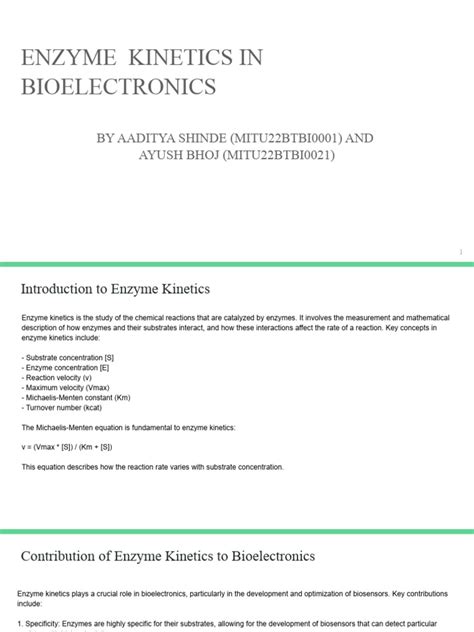 Enzyme Kinetics In Bioelectronics A Comprehensive Overview Pdf Biosensor Enzyme Kinetics