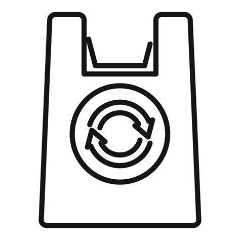 Vecteur De Contour Dicône De Sac De Recyclage Déchets écologiques