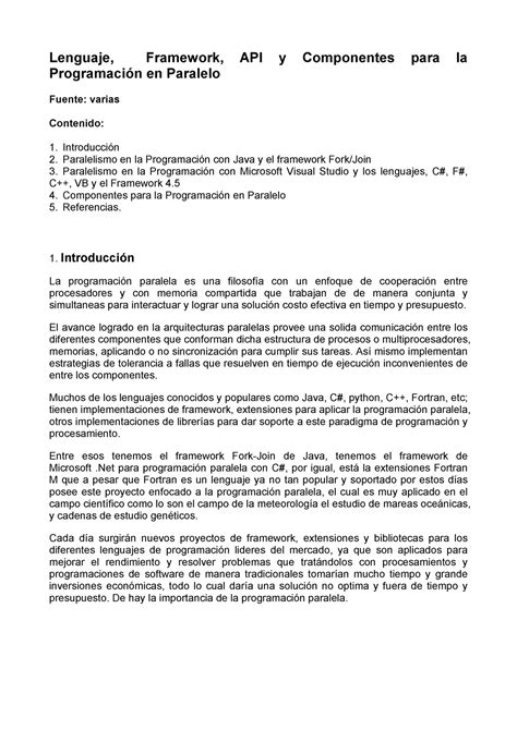lenguaje framework api y componentes para la programación en