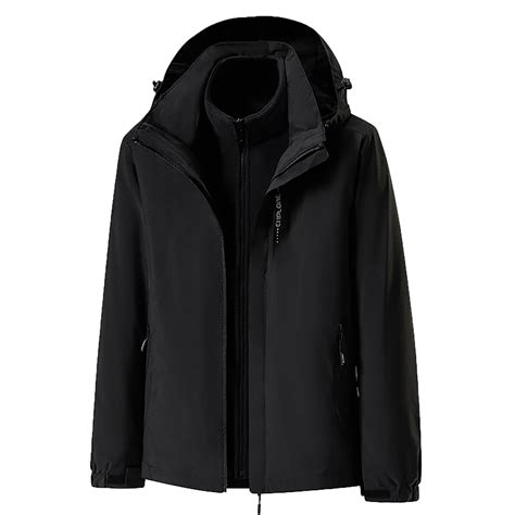 Szxzygs Mens Winter Coats Mens Fashion Business Solid Multi Pocket Hood