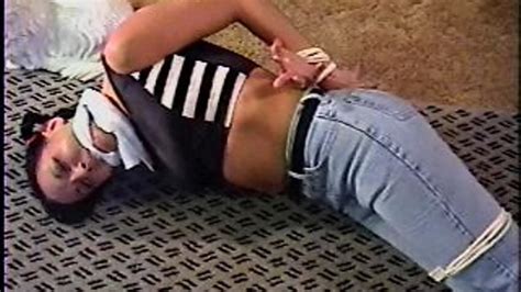 Gina Rae Tied And Struggling In Jeans And Sneakers Gina Rae Michaels Bondage Clips Sale