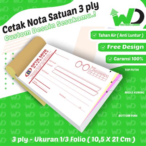 Jual Cetak Kwitansi Nota Surat Jalan Ply Folio Shopee Indonesia