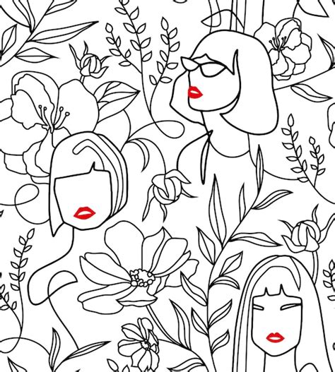 Premium Vector Contemporary Fashion Seamless Pattern Continuous Line