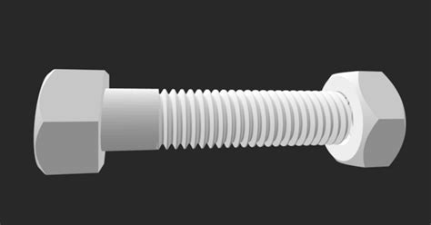 Hex Nut And Bolt By Jean Download Free Stl Model