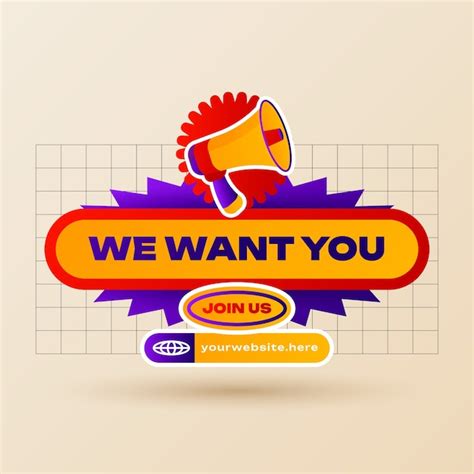 Premium Vector Hiring Sticker Template Design