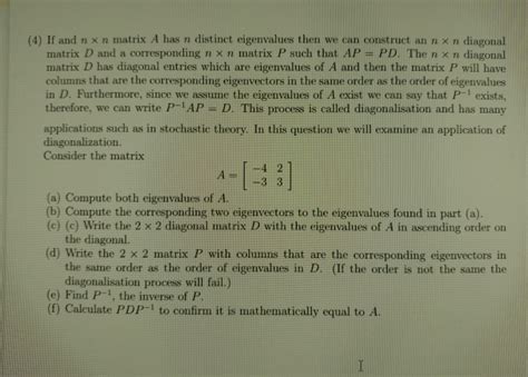 solved 4 if and n × n matrix a has n distinct eigenvalues