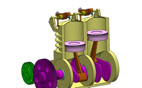 Solidworks Dwg10 Two Cylinder Engine