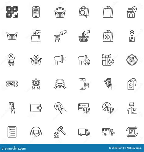 Shopping And Ecommerce Icons Set Stock Vector Illustration Of Perfect
