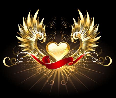 Red Heart With Wings Stock Vector Illustration Of Feather 15663339