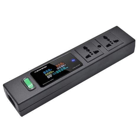 PDU Power Strip 2 Ways Universal Socket Power Strip Voltmeter Ammeter Power Energy Meter With