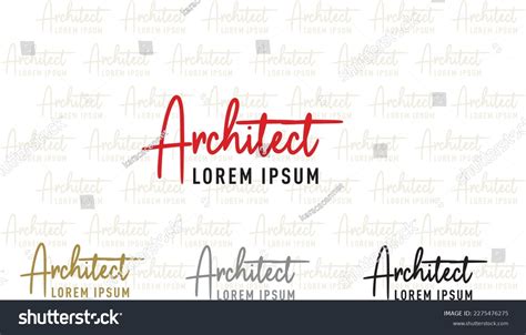 Architect Logotype Handdraw Signatureand Interior Designer Stock Vector