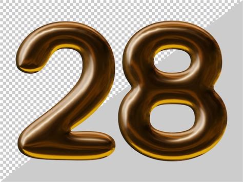 Premium Psd Number 28 Design With Balloon Style In 3d Render