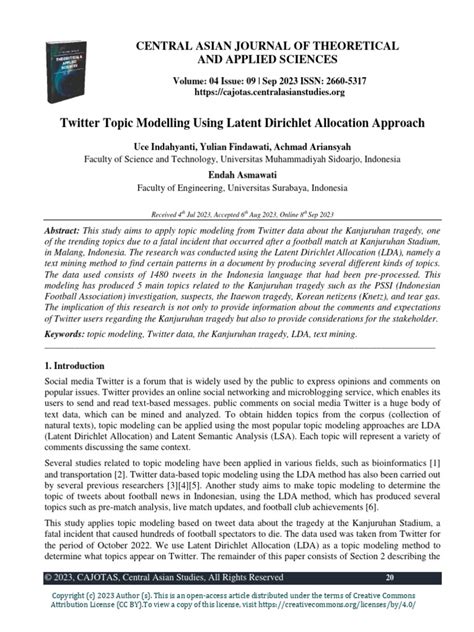 Twitter Topic Modelling Using Latent Dirichlet Allocation Approach Pdf Computing Cognitive