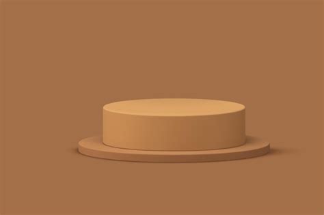 제품 상업용 프리젠테이션 벡터 일러스트레이션을 위한 3d 실린더 단계 연단 받침대 베이지색 중립 쇼케이스 현실적인 라운드 플랫폼