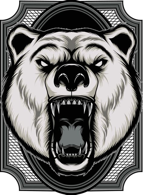 Polar Bear Head Vector Illustration 12676697 Vector Art At Vecteezy