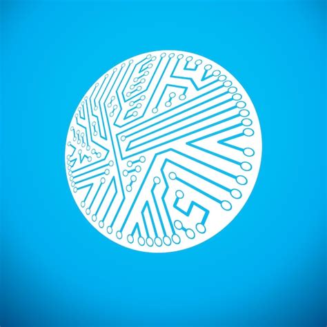 Premium Vector Technology Communication Round Cybernetic Element Vector Abstract Illustration
