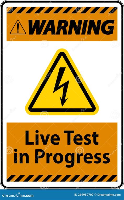 Warning Live Parts Enclosed Sign On White Background Cartoon Vector 269950715