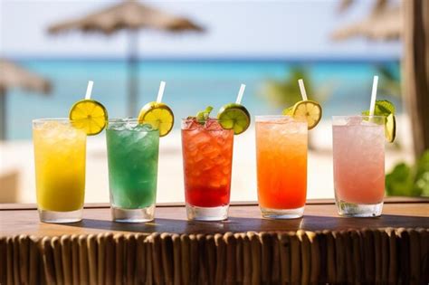 Premium Ai Image Cocktails On A Beach With Beach In The Background