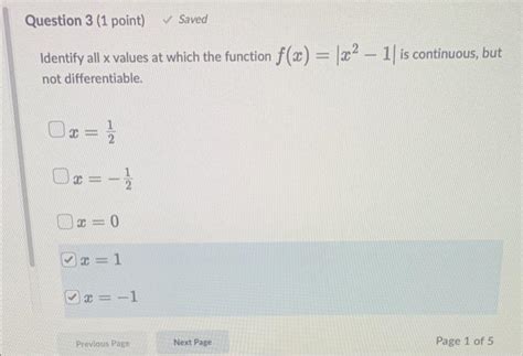 Solved Identify all x values at which the function | Chegg.com