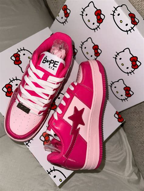 Bapesta X Hello Kitty Pt 2 In 2024 Hello Kitty Nike Shoes Women