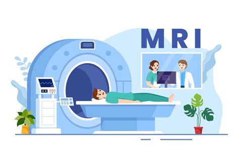 Mri Or Magnetic Resonance Imaging Illustration With Doctor And Patient