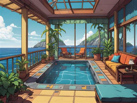 An Outdoor Swimming Pool Illustration Cartoon Stock Illustration Illustration Of Beautiful