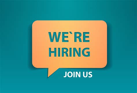 우리는 우리와 함께 가입하고 있습니다 우리에게 채팅 버블 연설 공석 공개 채용 개념 수평 구인 중에 대한 스톡 벡터 아트 및 기타 이미지 구인 중 대화 풍선 문자 기호