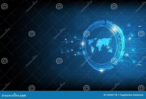 Vector Abstract World Map Digital Concept Background Stock Vector