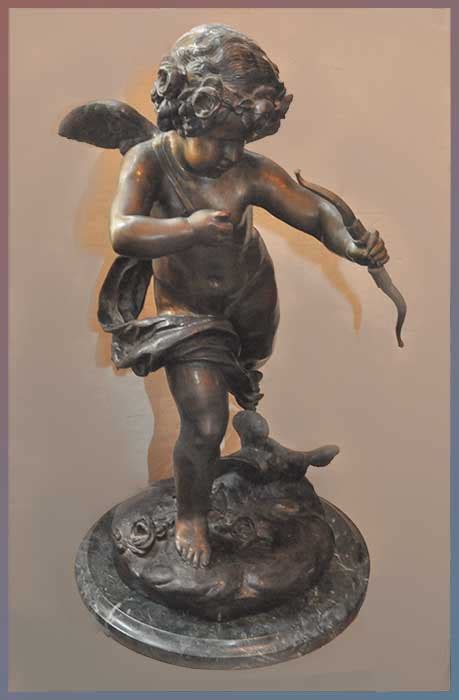 Bronze Cupid With Bow And Arrow Wooden Nickel Antiques