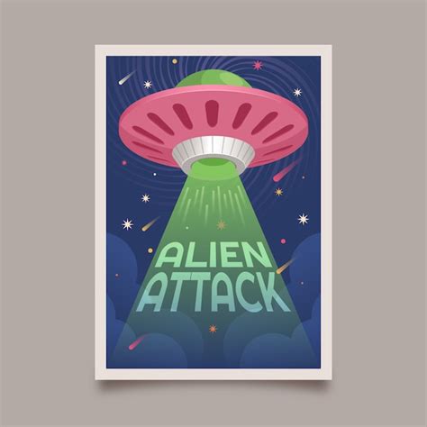 Free Vector Hand Drawn Retro Space Poster Template