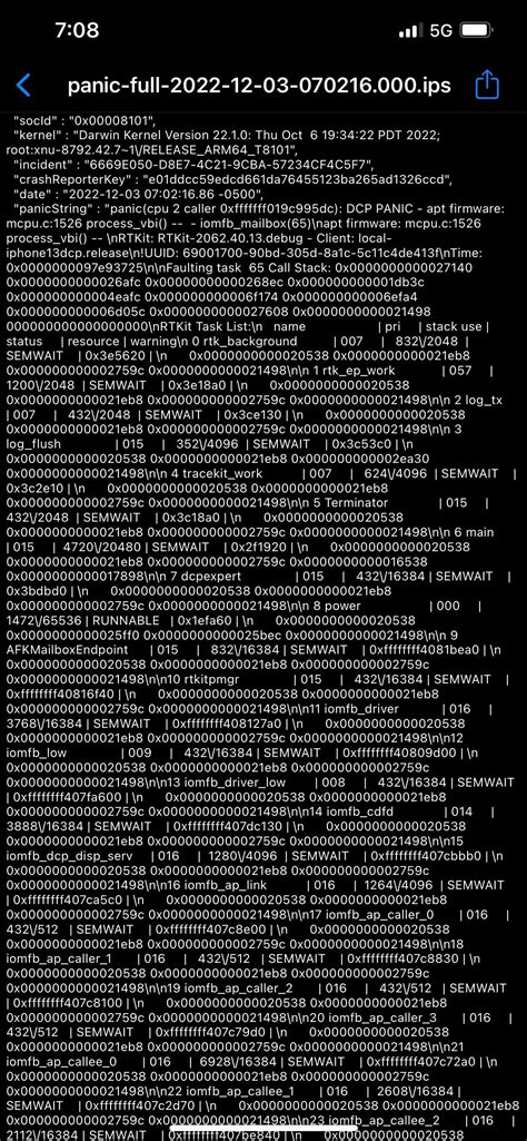 Ok Thanks To The Update Of Idevice Log Reader This Is What It Gave Me