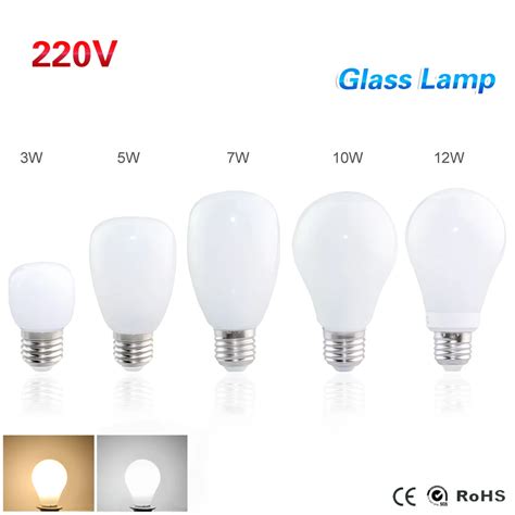 LED E27 Lamp Bulb 3w 5w 7w 10w 12w CE RoHS Certification Glass LED Light AC 220V 2835SMD Chip