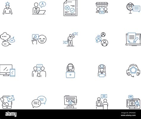 Analysis Line Icons Collection Insight Scrutiny Examination